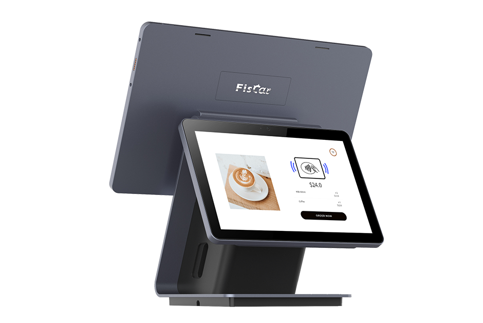 Android POS Terminal, Desktop Dual Display POS Terminal with Printer ...