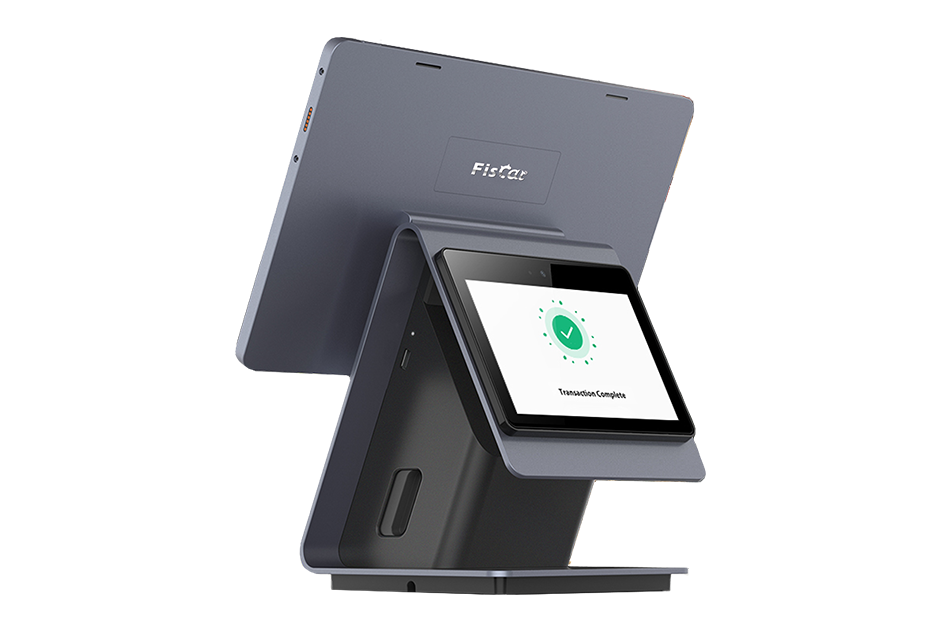 Android POS Terminal, Desktop Dual Display POS Terminal with Printer ...
